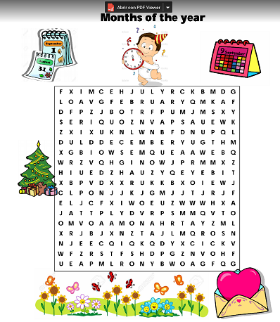 Sopa de letras: meses del año inglés y español - Diario Educación