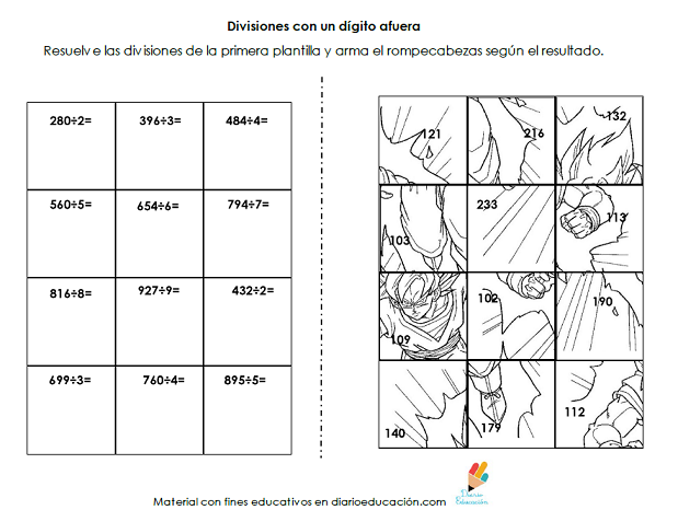 Divisiones con un dígito afuera - Diario Educación