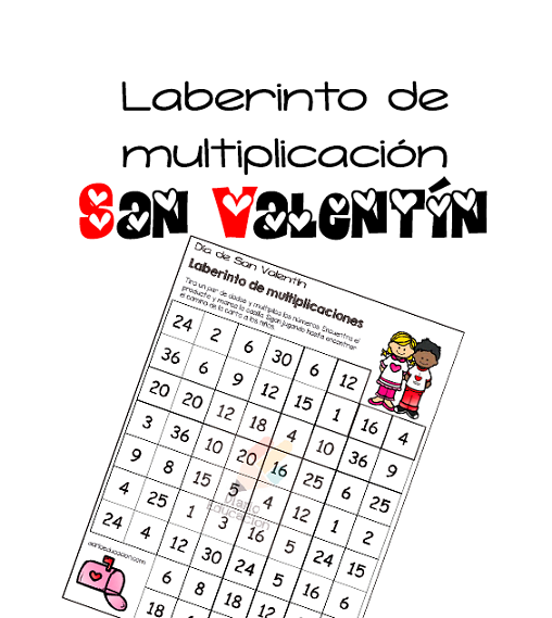 Laberinto de Multiplicaciones San Valentín: Un Divertido Juego para ...