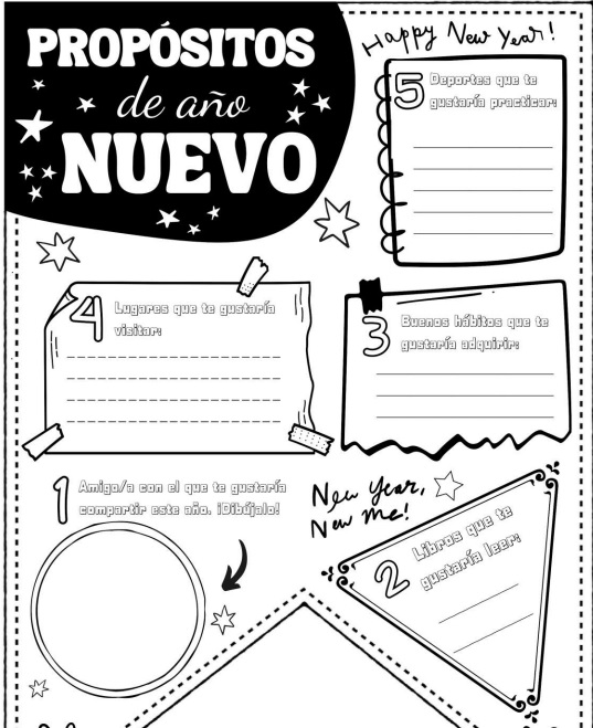 Ficha de trabajo: Propósitos de Año Nuevo - Diario Educación