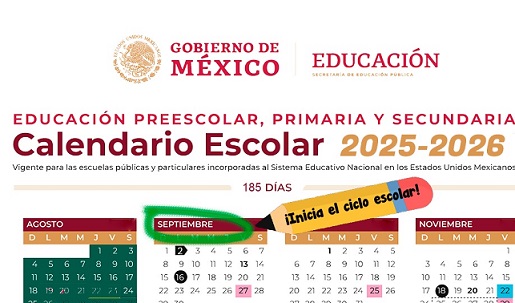 Calendario Escolar 2025-2026 SEP en PDF - Diario Educación