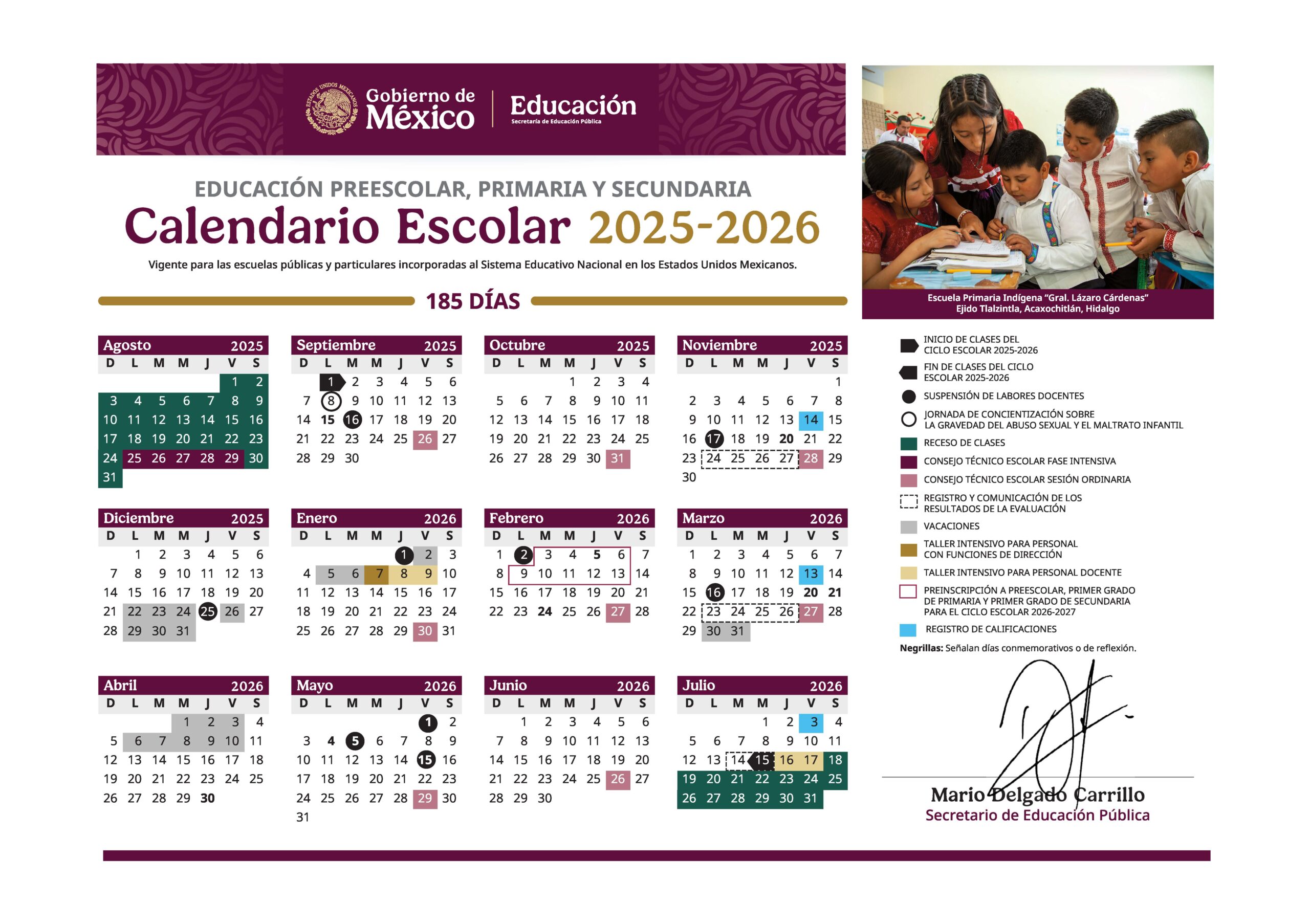 Calendario Escolar 2025-2026 SEP: Fechas Oficiales, Vacaciones y PDF ...