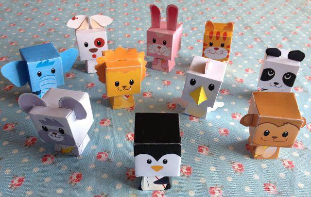 Animales en Cubo: Plantillas Gratis para Imprimir, Recortar y Pegar ...