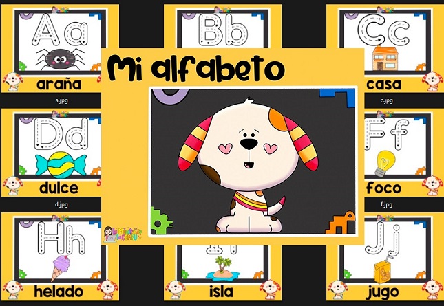 Abecedario para Imprimir y Colorear: ¡Estilo Perrito para el Aula ...