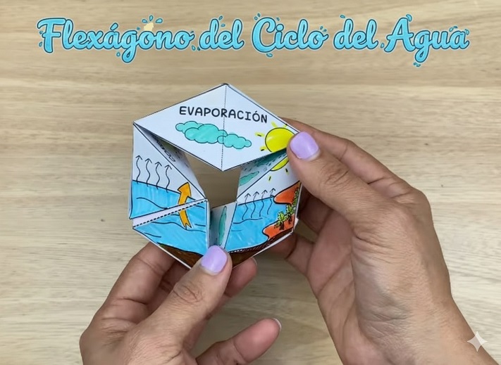 Flexágono del Ciclo del Agua: Recurso Interactivo para Imprimir (PDF ...